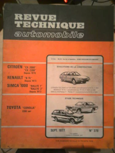 TOYOTA COROLLA CITROËN CX SIMCA 1000 RENAULT R6 - Revue Technique ...