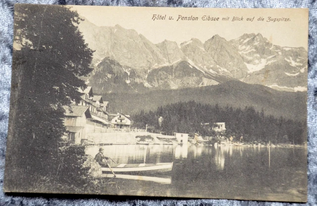 66456 POSTCARD HOTEL And Pension Eibsee With View Of Zugspitze August ...