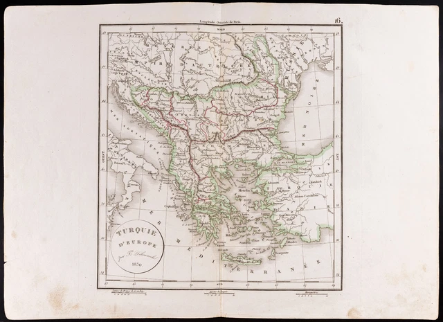 1830 - ANCIENT map Turkey of Europe / Delamarche / Antik Türkiye ...