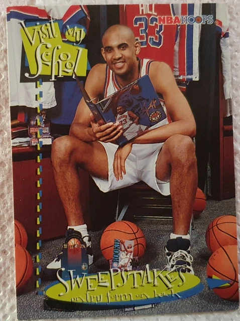 CARTE BASKETBALL NBA Hoops 1996-97 Grant Hill Detroit Pistons Visit My School EUR 1,00 - PicClick IT