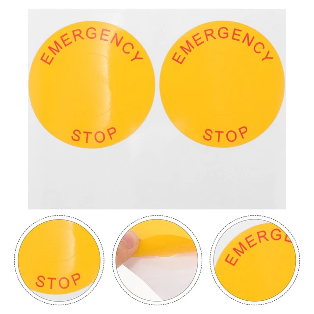 8 SHEETS DANGER Warning Stickers Machinery Emergency Stop Decals £12.88 ...