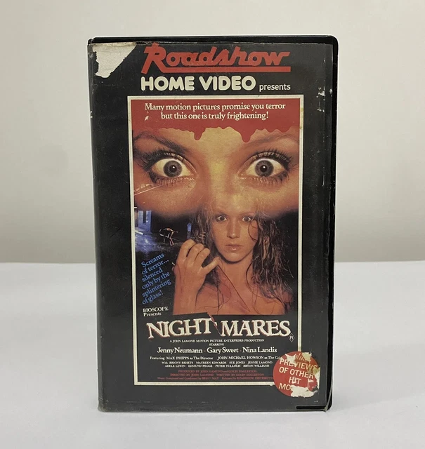 NIGHTMARES VHS HORROR Slasher Movie Roadshow Home Video Rare 1980s Film ...
