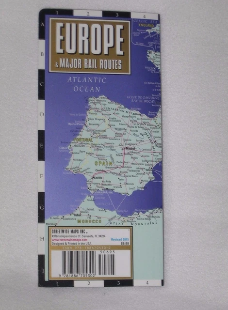 STREETWISE MAPS MAJOR Rail Routes of Europe Laminated Map 2015 £7.18 ...