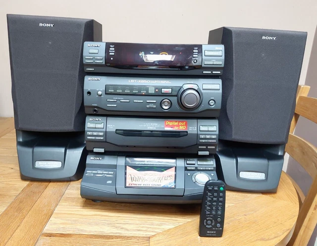 SONY LBT-XB50 HI-FI Stereo System 5 Cd Changer, Speakers & Remote ...