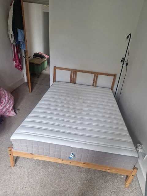 IKEA DOUBLE BED Frame and Mattress £71.40 - PicClick UK