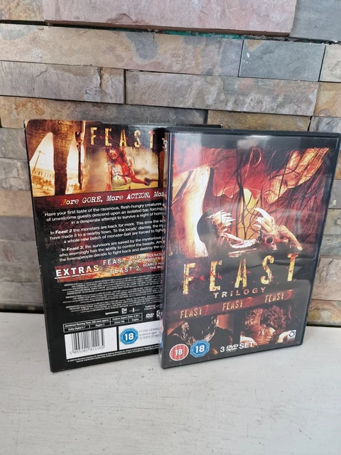 FEAST TRILOGY DVD Box Set Horror Movies 3 Disc Set R18 Gore Action £6. ...
