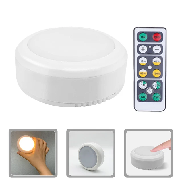 LED PUCK LIGHT Remote Night Lamp Wireless Puck Light Under Cabinet ...