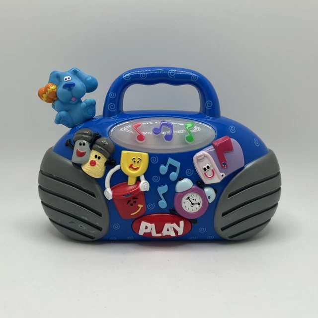 BLUES CLUES LIGHT Up Musical Mini Boom Box Blue 2000 Mattel WORKS $30. ...