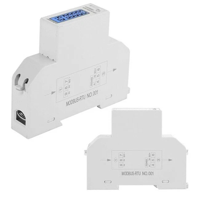 DIN RAIL RS485 Protocol Single Phase Electric-Energy Meter 5(100A) Detector Tool EUR 36,54 ...