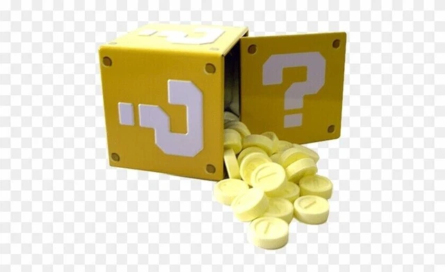 NINTENDO SUPER MARIO Brothers Question Mark Box Coin Hard Candy Tin 2 ...