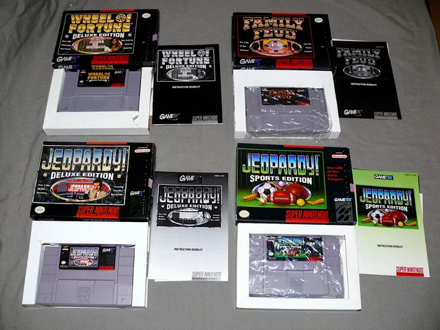 VINTAGE SUPER NINTENDO Wheel of Fortune, Family Feud, Jeopardy Deluxe ...