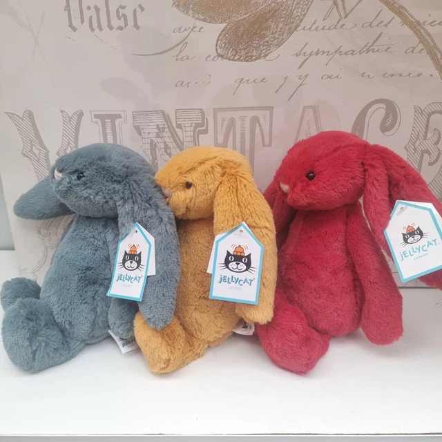 NEW JELLYCAT ORIGINAL Bashful Bunny Bunny Small Cranberry, Saffron ...