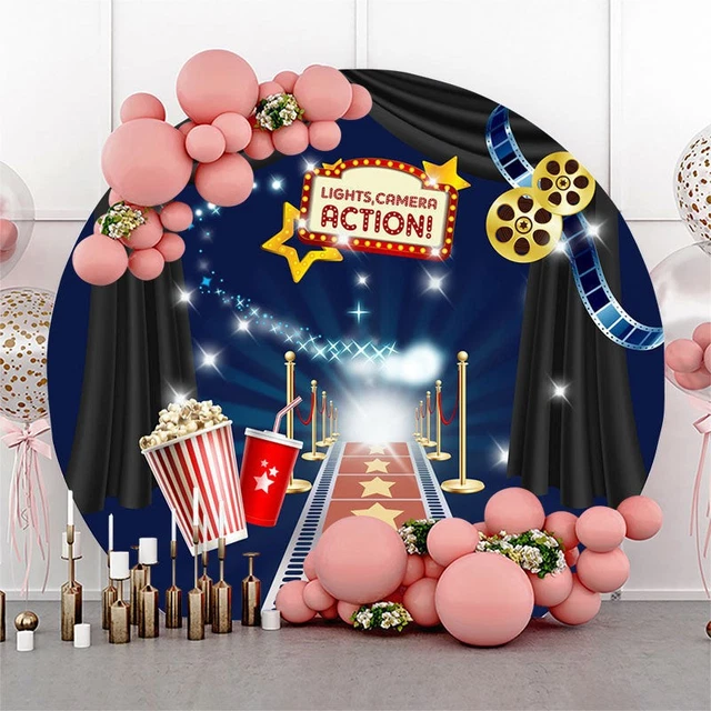 CAMERA ACTION MOVIE Theme Round Birthday Backdrop $37.94 - PicClick AU