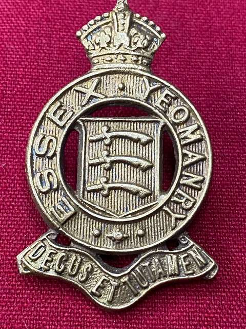 THE ESSEX YEOMANRY British Military Cap Badge - Vented - all brass ...