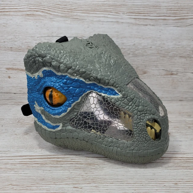 JURASSIC WORLD PARK Mask Chomp N Roar Velociraptor Raptor Blue Dinosaur ...