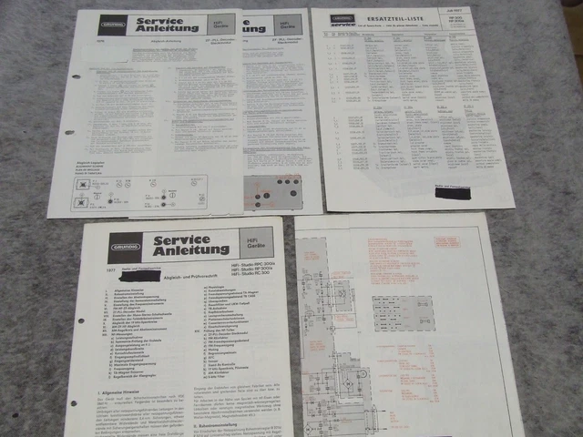 SCHALTPLAN SERVICE MANUAL für Stereoanlage Grundig Studio RPC300/a RP300/a RC300 EUR 1,00 ...