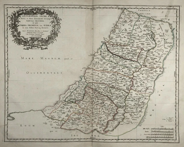 HOLY LAND ISRAEL Palestina Palästina map Karte carte Sanson engraving ...