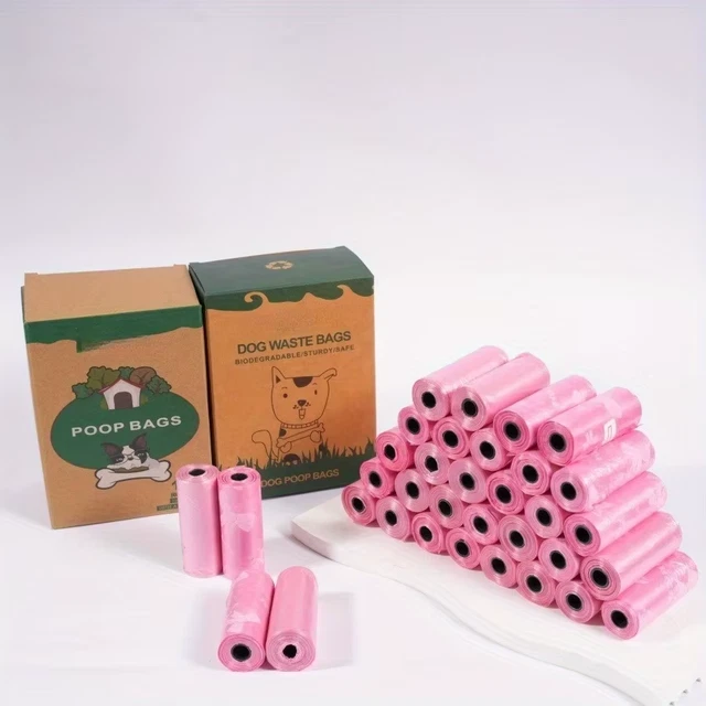 COUNT EXTRA THICK Leakproof Poop Bags - Vibrant Pink & Purple Designs ...