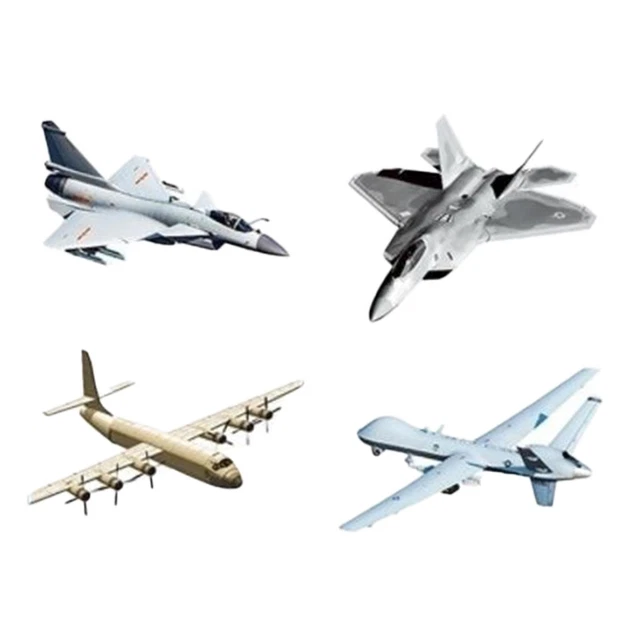 4PCS FIGHTER JET Models Assembly Desk Decor Educational Toy Airplane ...