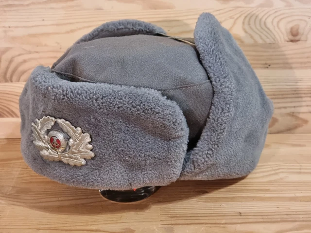 EAST GERMAN NVA DDR Army Officer Military Winter Hat Ushanka Surplus ...