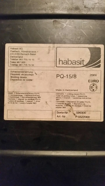 HABASIT PQ-15/8 RUNDRIEMEN Schweißvorrichtung EUR 50,00 - PicClick DE