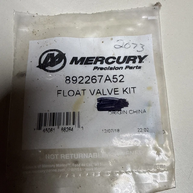 MERCURY FLOAT VALVE KIT 892267A52 OEM NEW $42.46 - PicClick CA