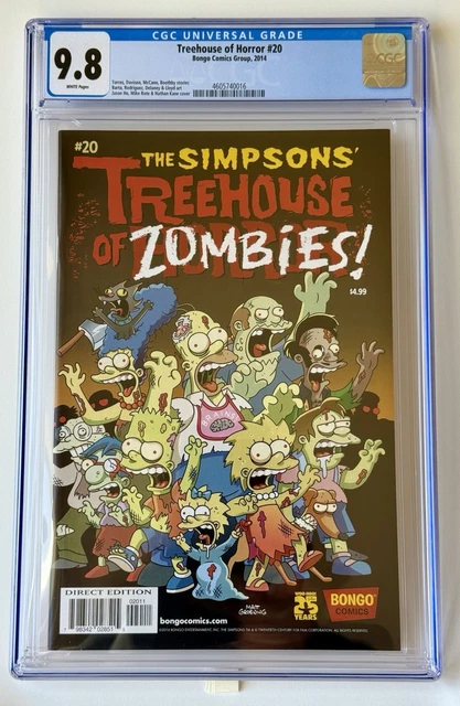 THE SIMPSONS TREEHOUSE OF HORROR 20 * ZOMBIES * Rare 2016 * CGC 9.8 £ ...
