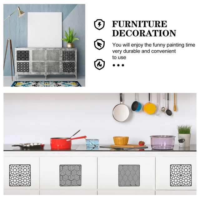 2 PCS STENCIL Paper Geometric Drawing Template Geometry Stencils Child ...