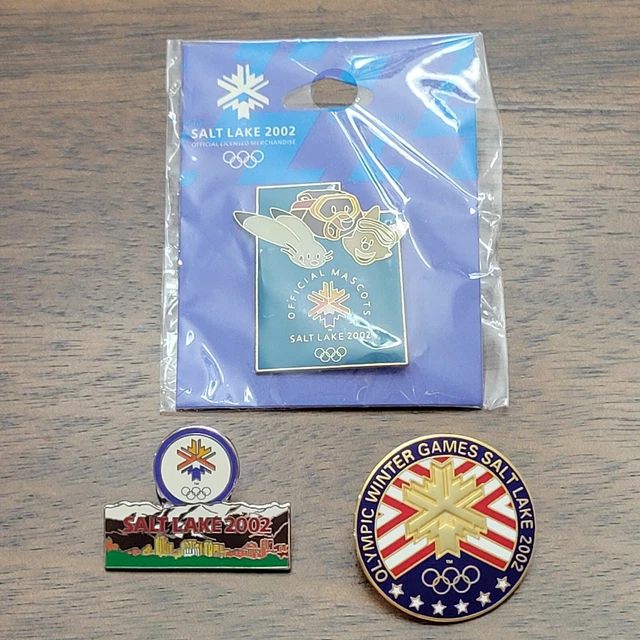 2002 SALT LAKE City Olympics Aminco Mascots Skyline Red White Blue Pins ...