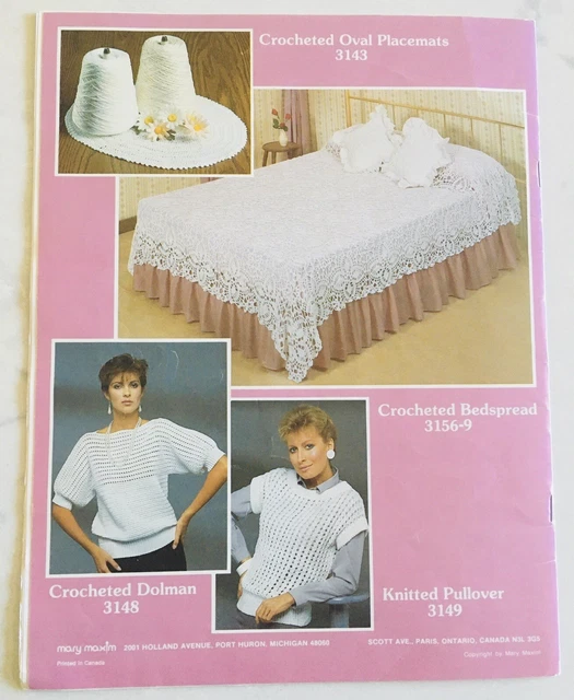 VINTAGE MARY MAXIM CROCHET COTTON Pattern Book # 3160 $8.10 - PicClick CA