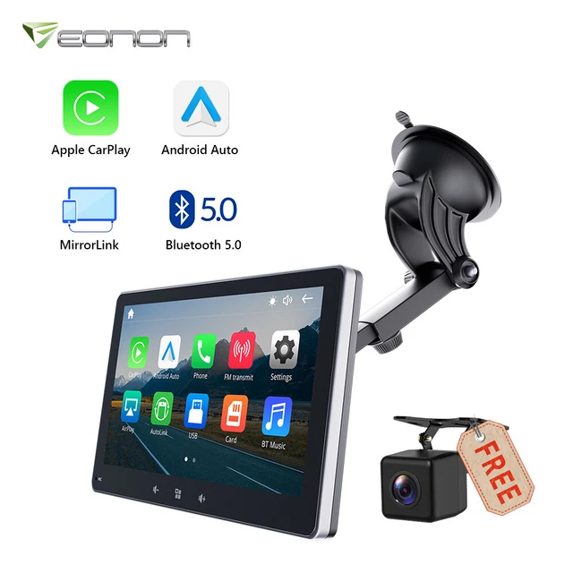 CAM+ON VISOR WIRELESS CarPlay Android Auto 7"QLED Car Stereo Radio GPS ...