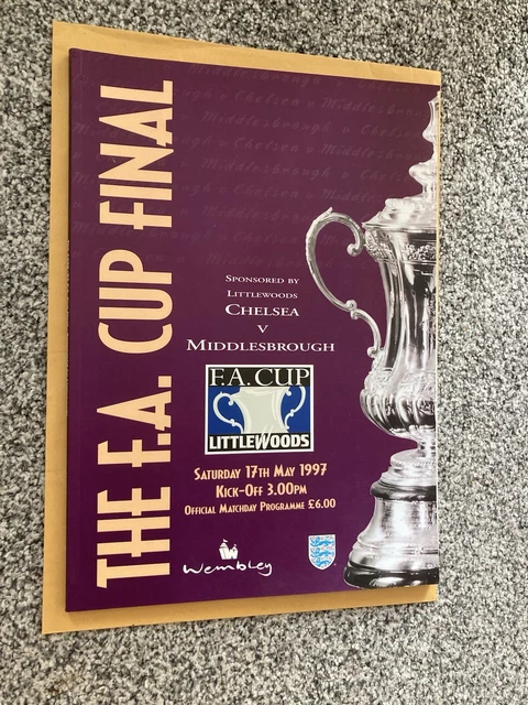 CHELSEA V MIDDLESBROUGH 1997 FA Cup Final Programme. £5.43 - PicClick UK