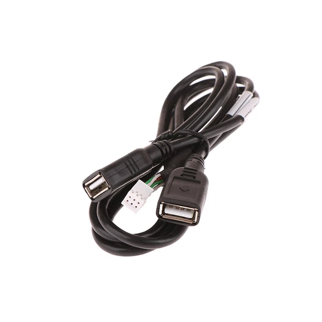 6 PIN DUAL USB Interface Cable Adapter For Navigation Multimedia Car ...