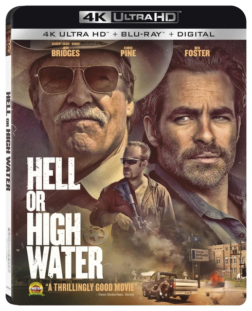 HELL OR HIGH Water 4K (4K UHD Blu-ray) Chris Pine Jeff Bridges Ben ...