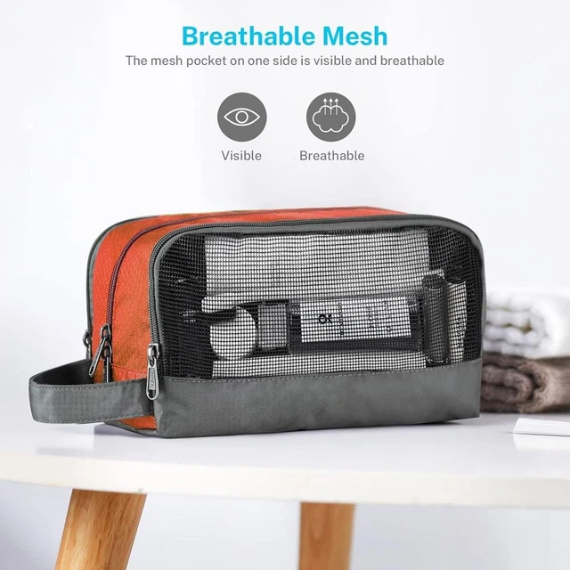 TRAVEL TOILETRY BAG Nylon, Dopp Kit Shaving Bag Toiletry Organizer ...
