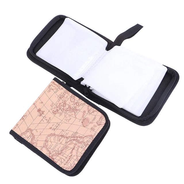40 DISC WORLD Map Pattern CD DVD Storage Zipper Bag Case Hard Box Album ...