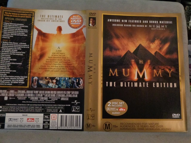 NO CASE DVD Inlay Only The Mummy Rated M 9317731013195 Double Sided ...