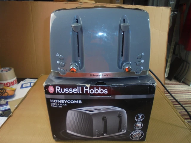 RUSSELL HOBBS HONEYCOMB Grey 4 Slice Toaster £10.00 - PicClick UK