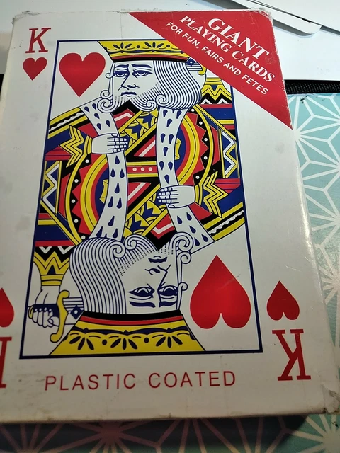 GIANT PLAYING CARDS 17x12cm Plastic Coated Cards TJM LTD Complete £1.99 ...