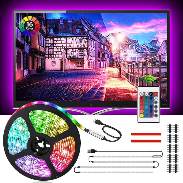 LED STREIFEN HINTER TV LED Beleuchtung 2m LED Lichtleiste USB TV ...