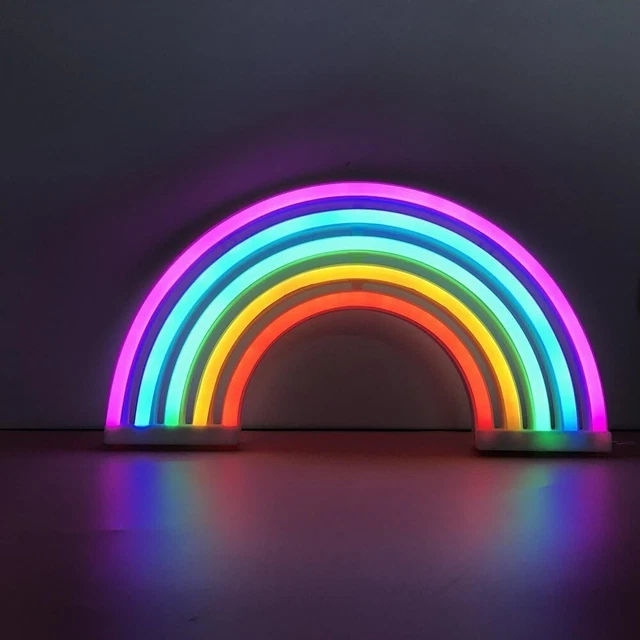RAINBOW LED NEON Sign Light Colourful Lamp Lighting Art Wall Hanging ...
