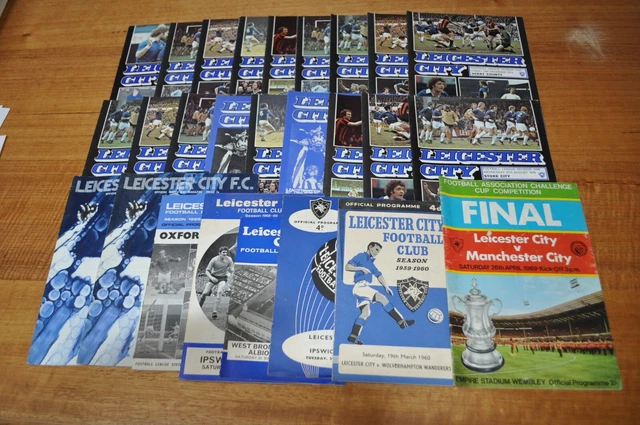 LEICESTER CITY FOOTBALL programmes, bundle, 1959-76, 25 in all + FA Cup ...