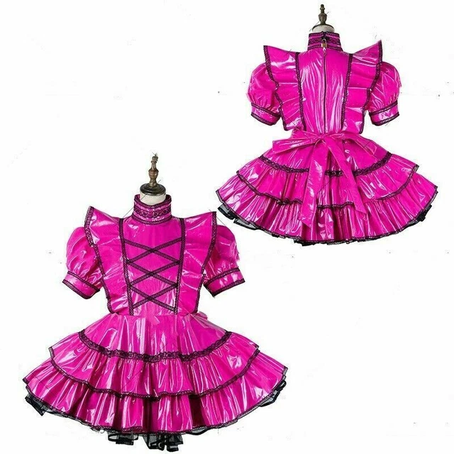 SISSY GIRL MAID PVC Lockable Dress Cosplay Costume Tailor-made £64.79 ...