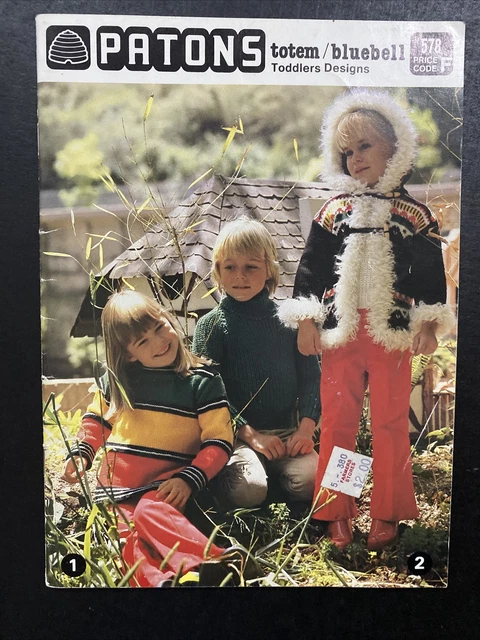 VINTAGE PATONS KNITTING Pattern Book 578 Toddler’s Designs in Totem ...