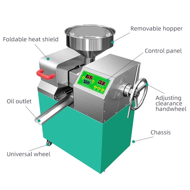 COMMERCIAL OIL PRESS Machine Automatic Oil Extractor 9-15kg/h Nuts ...