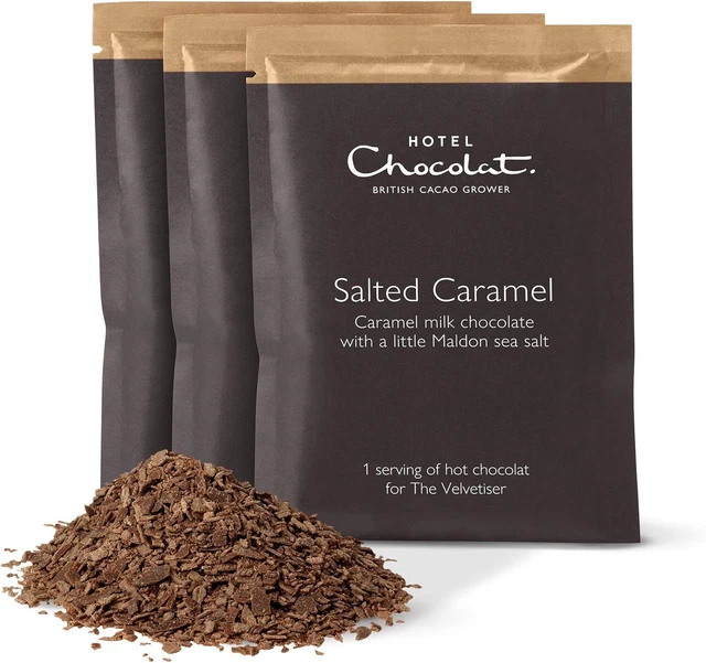 SALTED CARAMEL HOT Chocolate Sachets - Luxury Chocolate Flakes - Pack ...
