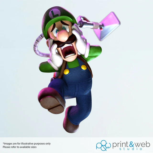 SCARED LUIGI LUIGIS Mansion Mario Wall Decal Sticker Bedroom Vinyl Kids ...