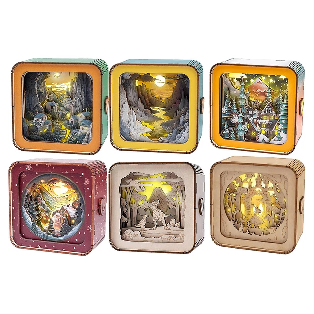 3D PUZZLES NIGHT Light Stepless Dimming Eye Care Night Light DIY Home ...