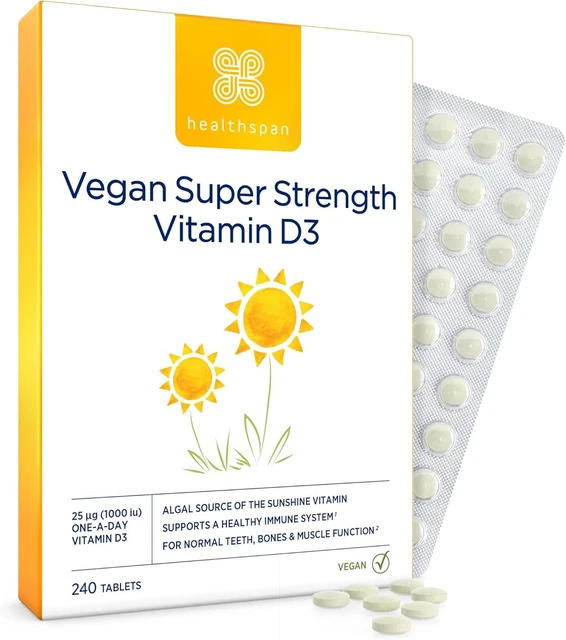 HEALTHSPAN VEGAN VITAMIN D3 1,000iu | 240 Tablets | Immune Support ...