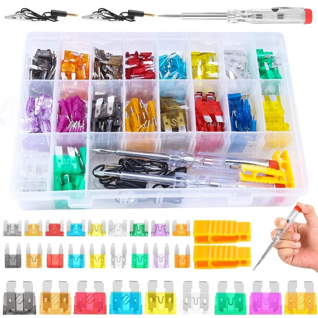 306PCS 2A-35A CAR Fuses Assortment Kit Mini with Fuse Tester for Car/RV ...